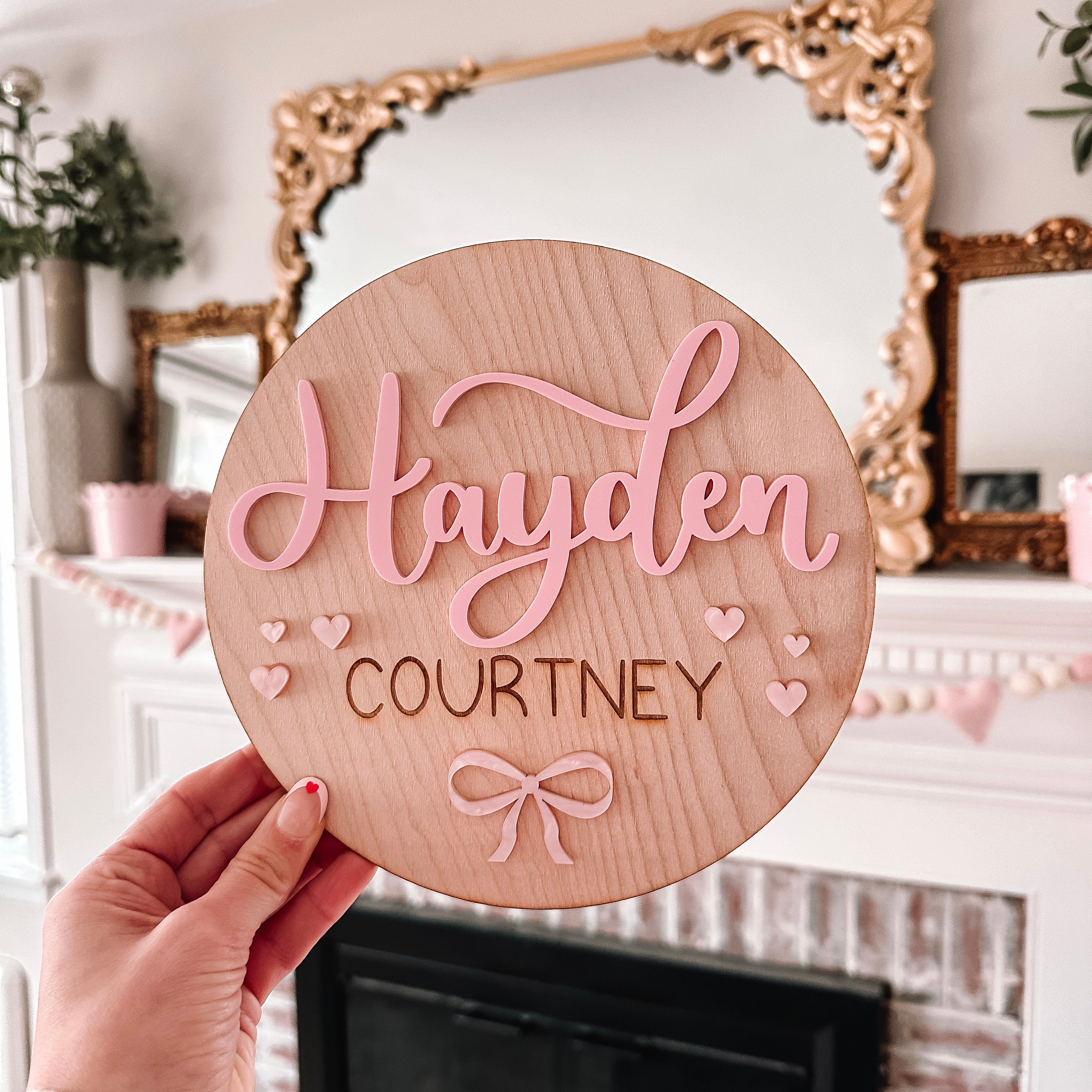 Baby Name Announcement Sign - Details and Swirls