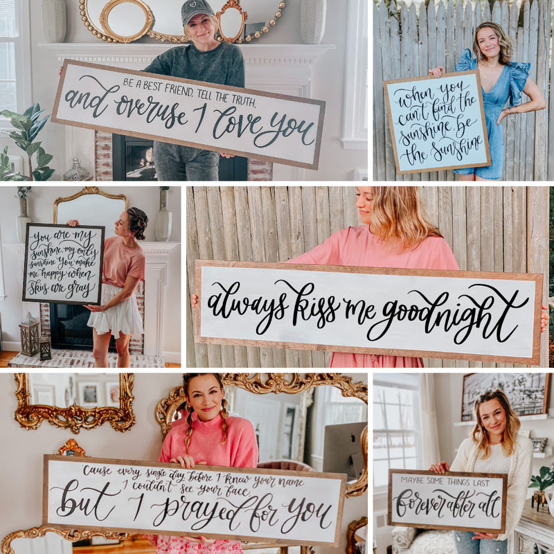 Fully Custom White Wooden Sign - Details and Swirls