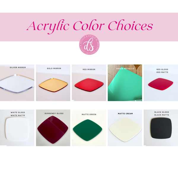 Acrylic Name Stocking Tag - Details and Swirls