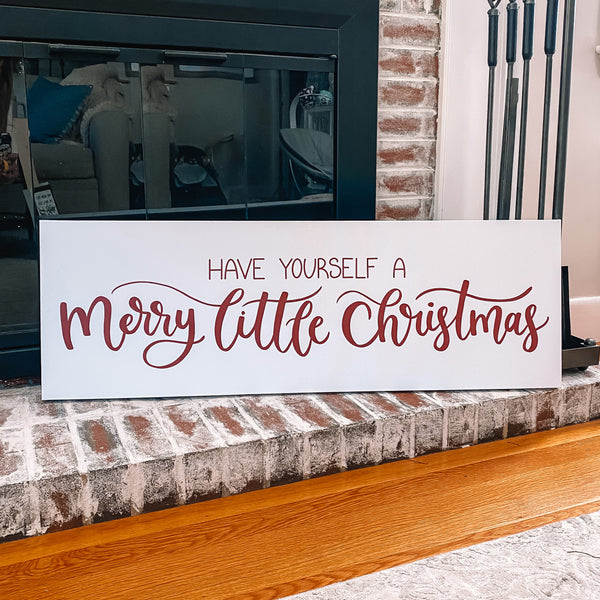 Merry Little Christmas Canvas Sign - Details and Swirls